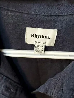 Rhythm. | Dresses | Rhythm Blue Buttonfront Linen Cotton Blend Dress ...